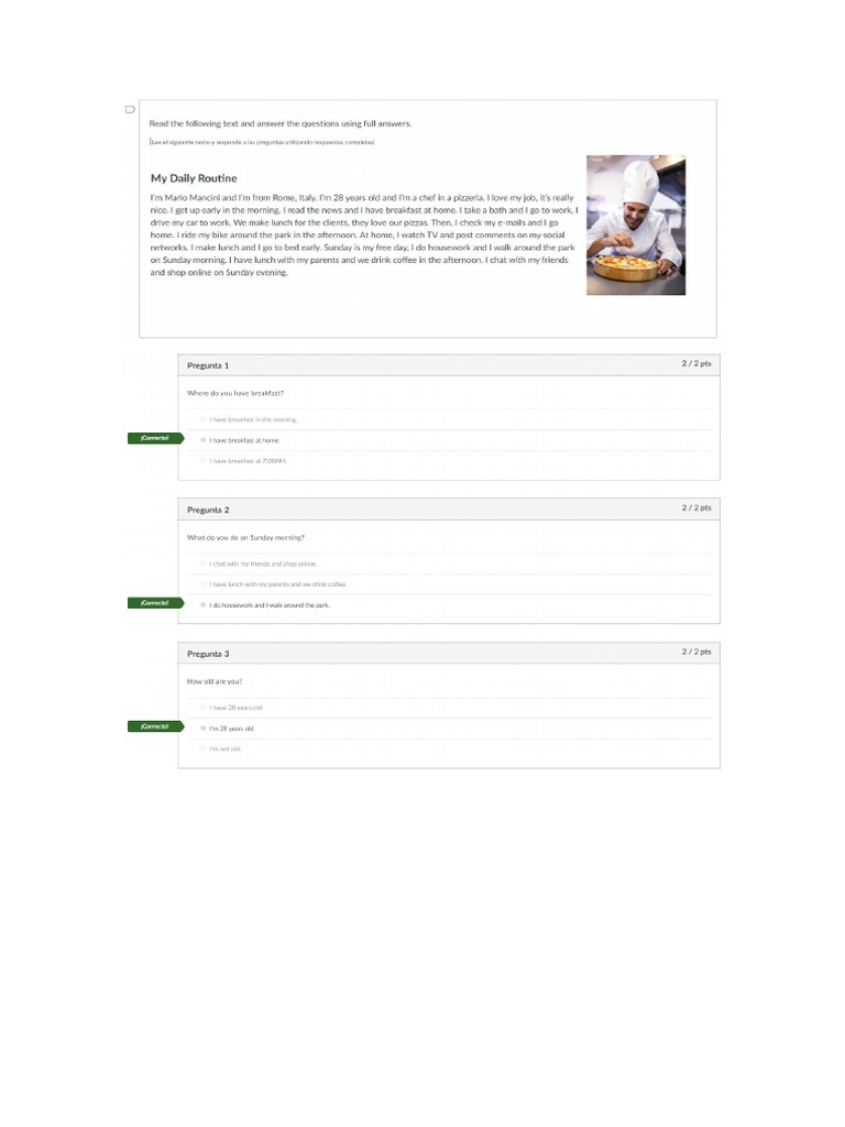ACV-S05 Week 5 - Pre-Task Quiz - Reading Comprehension PA | PDF