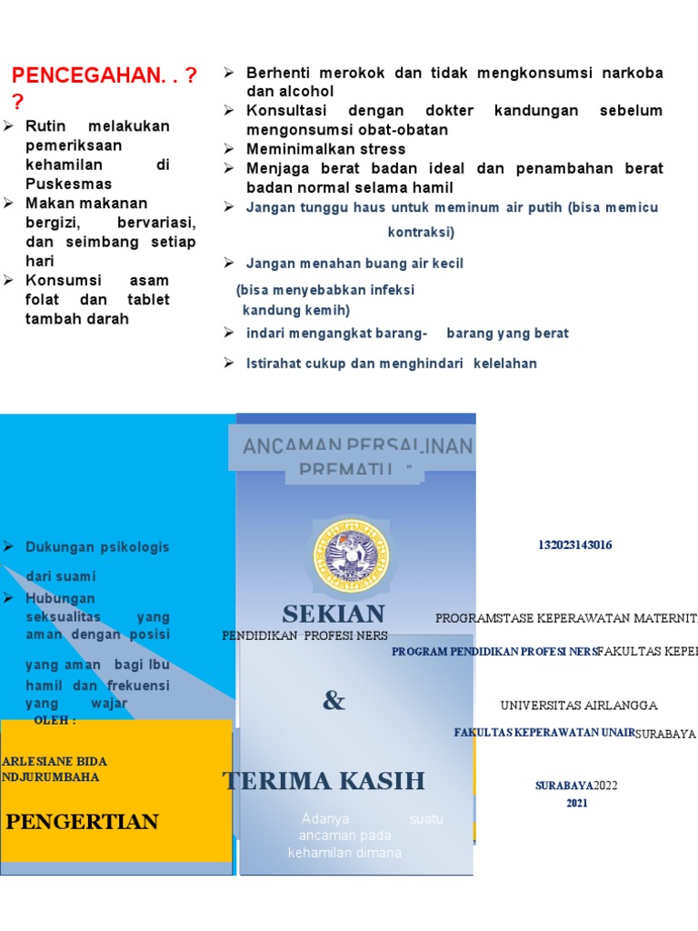 Minggu 3 Leaflet Pencegahan Persalinan Prematur Compres | PDF