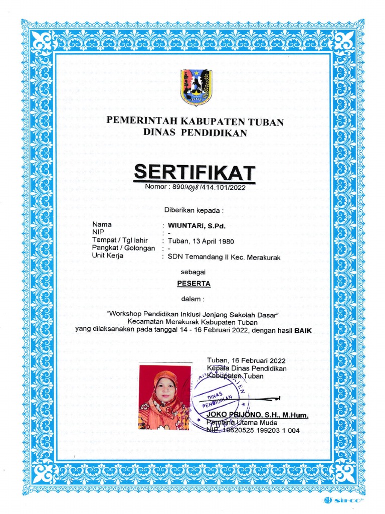 Sertifikat Workshop | PDF
