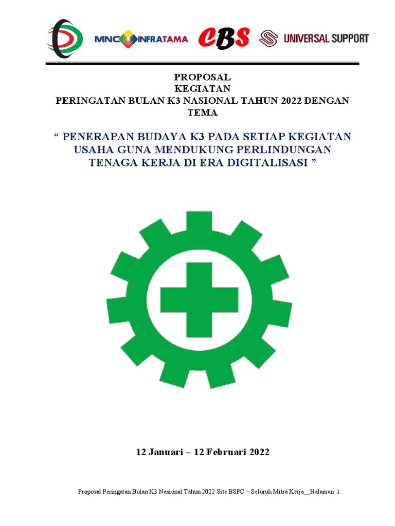 PROPOSAL KEGIATAN Bulan K3 2022 | PDF | Bisnis