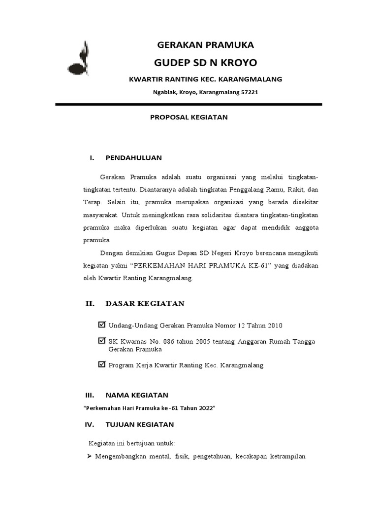 Proposal Pramuka | PDF