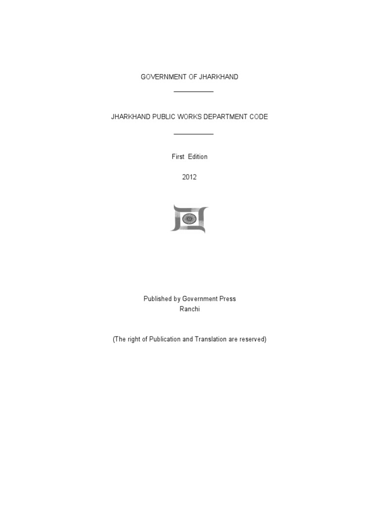 PWD Code 2012 | Download Free PDF | Government Of India | Engineer