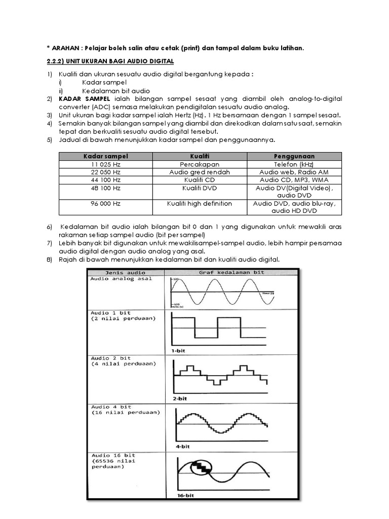 Bab 2.2.2) Ukuran Data - Audio Digital | PDF