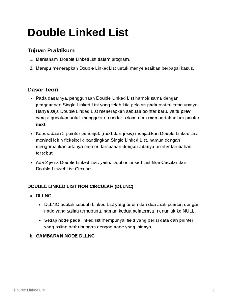 Double Linked List | PDF
