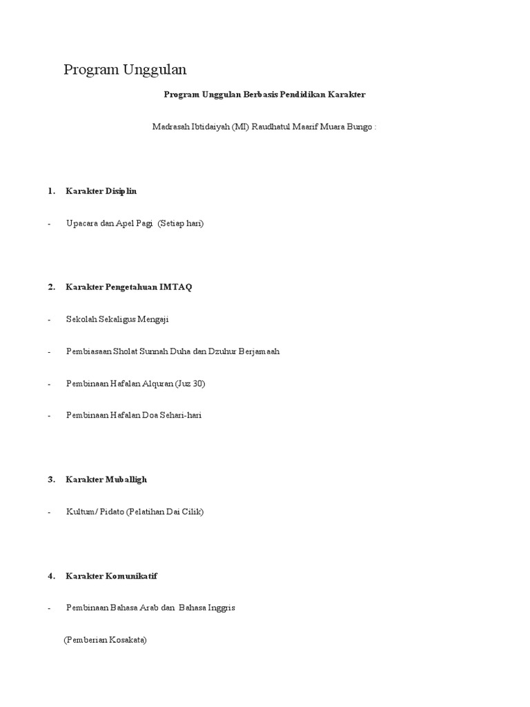 Program Unggulan | PDF | Karier & Perkembangan