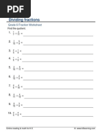 Grade 6 Dividing Fractions Worksheet 1 | PDF