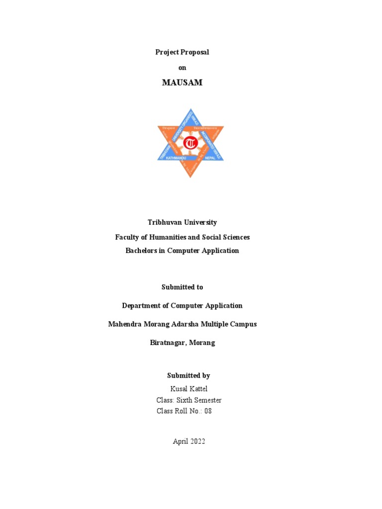Mausam: Project Proposal On | PDF | Weather Forecasting | Weather