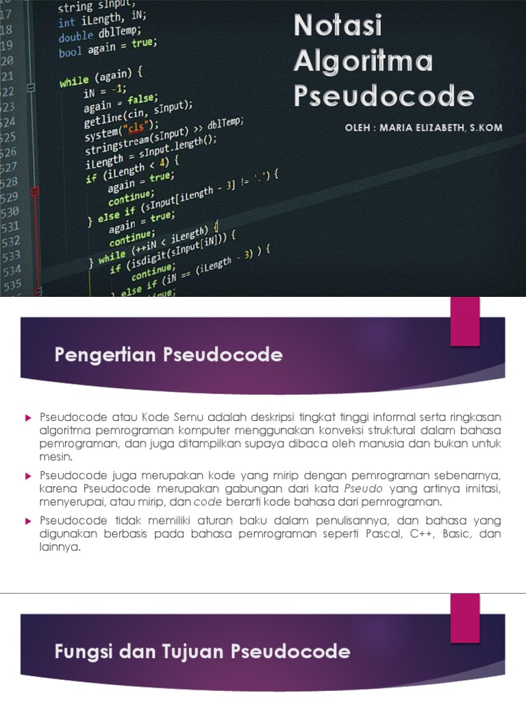 Notasi Algoritma Pseudocode | PDF