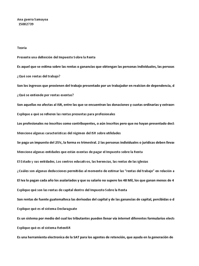 Ejercicio 5 | PDF | Impuesto sobre la renta | Impuestos