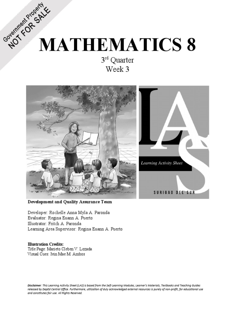 Quarter 3 Sample LAS - Mathematics 8 | PDF | Triangle | Shape