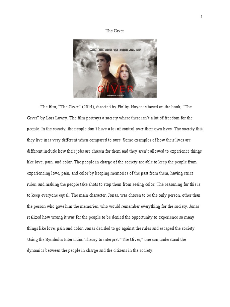 Symbolism and Society in "The Giver" | PDF | The Giver | Behavioural ...