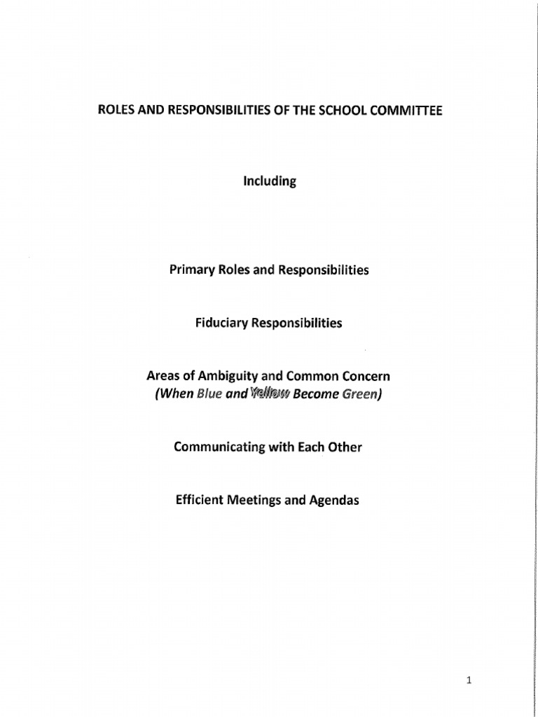 Roles and Responsibilities of The School | PDF