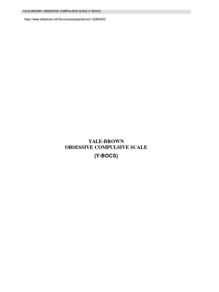 Ybocs PDF Yale Brown | PDF | Obsessive–Compulsive Disorder | Anxiety