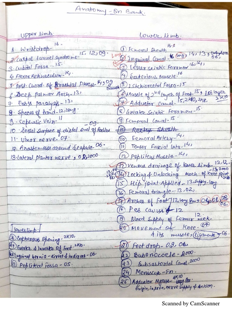 Anatomy Important Topic | PDF