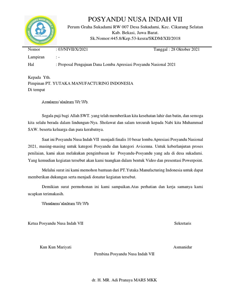 Proposal Lomba Posyandu 1 | PDF