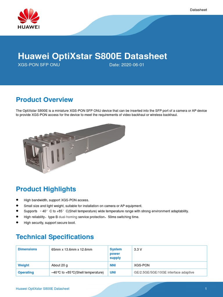 Huawei Optixstar S800E Datasheet: Product Overview | PDF | Computer ...