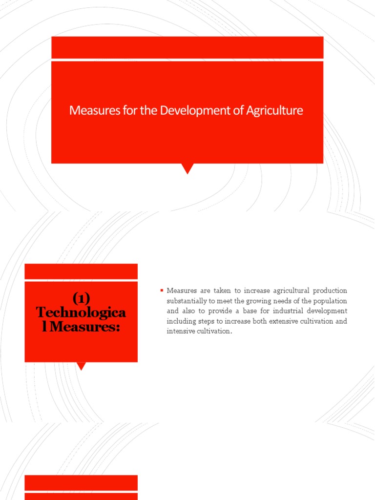 Measures for Agricultural Development | PDF | Economies | Agriculture