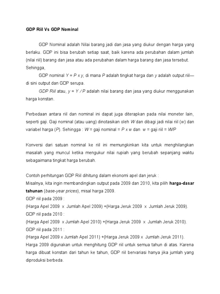 GDP Riil Vs GDP Nominal | PDF | Bisnis