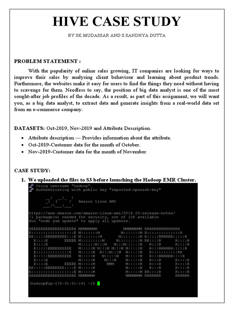 Hive Case Study: Problem Statement | PDF | Big Data | Data Analysis