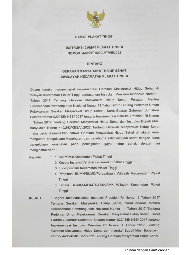 Instruksi Camat | PDF