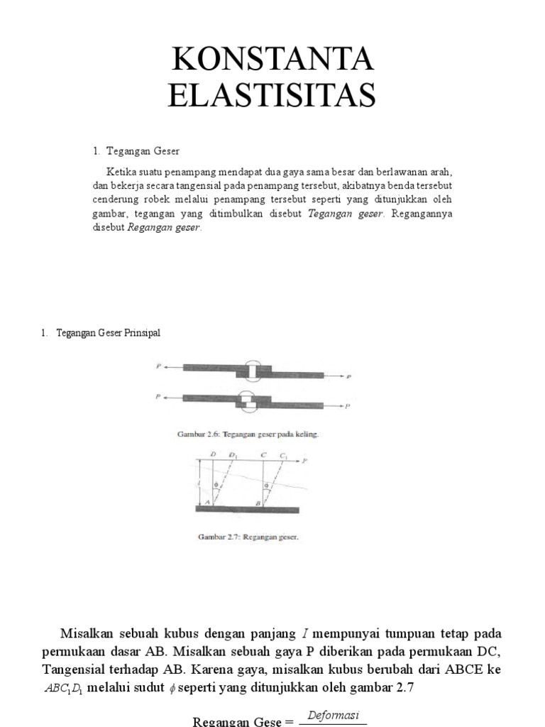 Konstanta Elastisitas | PDF