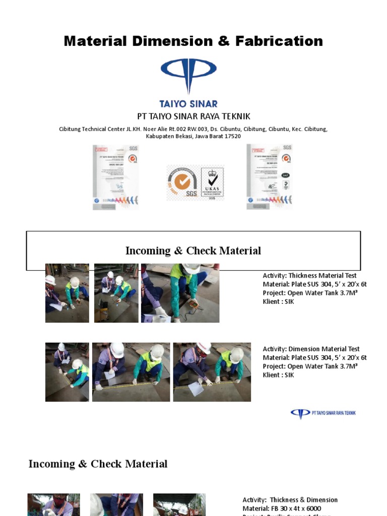 Dimension Material & Fabrication | PDF | Mechanical Engineering ...