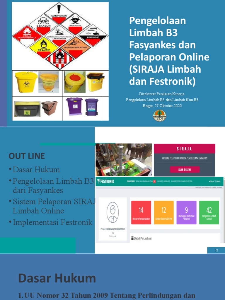 Pengelolaan Limbah B3 Fasyankes Dan Pelaporan Online, Festronik (KLHK ...