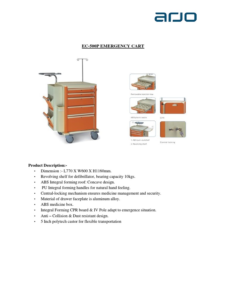 EC-500P Emergency Cart Specifications | PDF