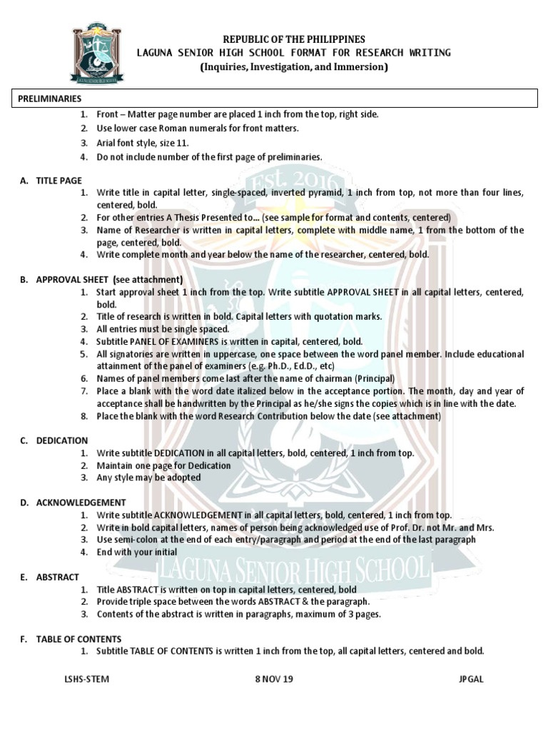 Lshs Format For Research Writing | PDF | Theory | Hypothesis
