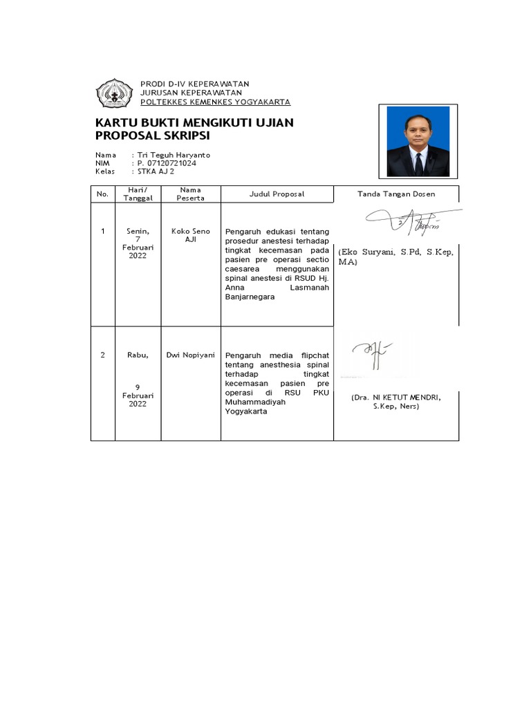 Format Bukti Mengikuti Ujian Proposal-2 | PDF