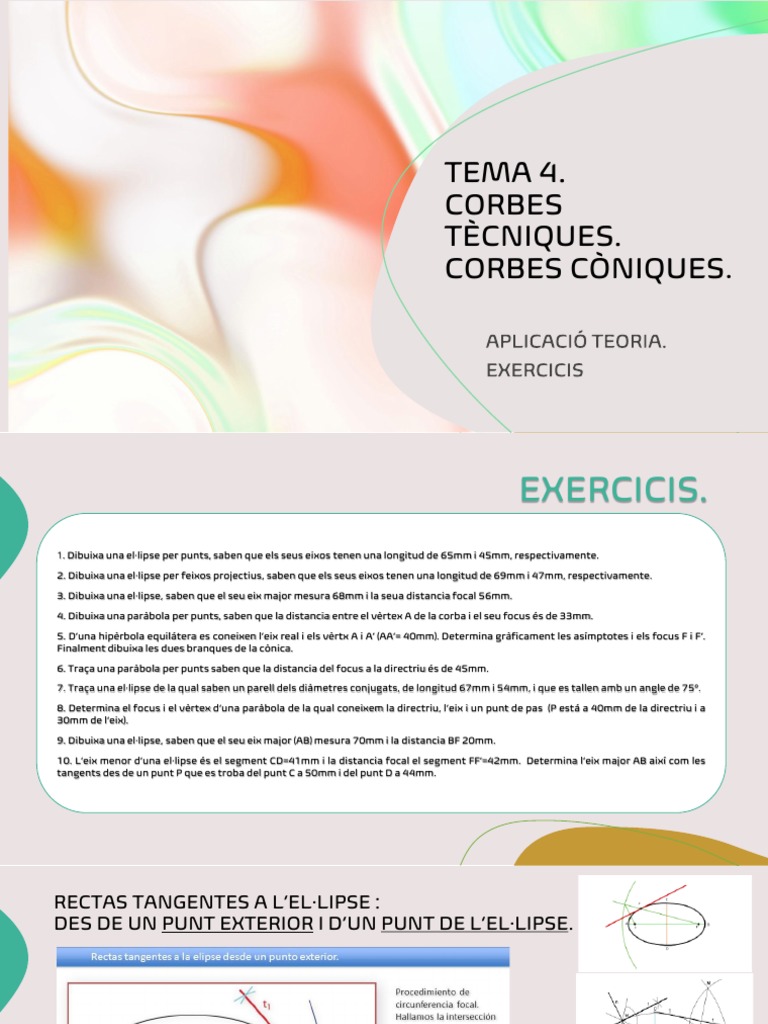 Exercicis Corbes Còniques Aules | PDF