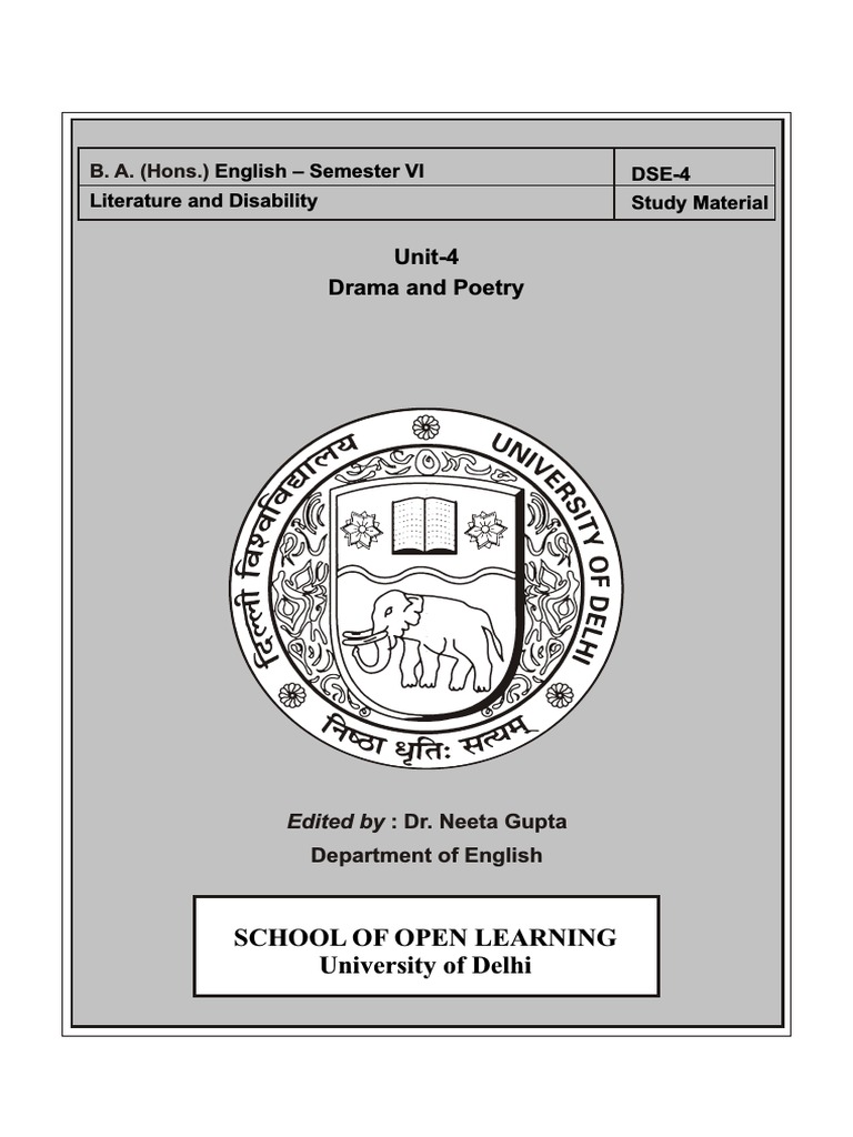 Unit 4 - Drama and Poetry | PDF