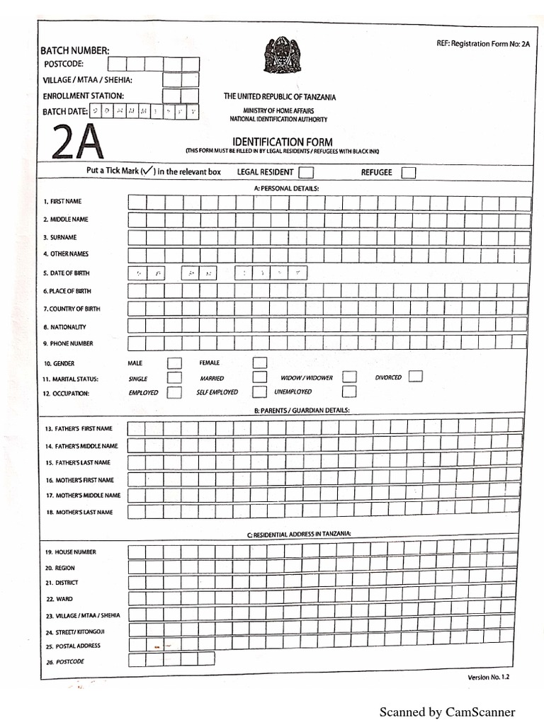 NIDA Application Form 2A - 1 | PDF