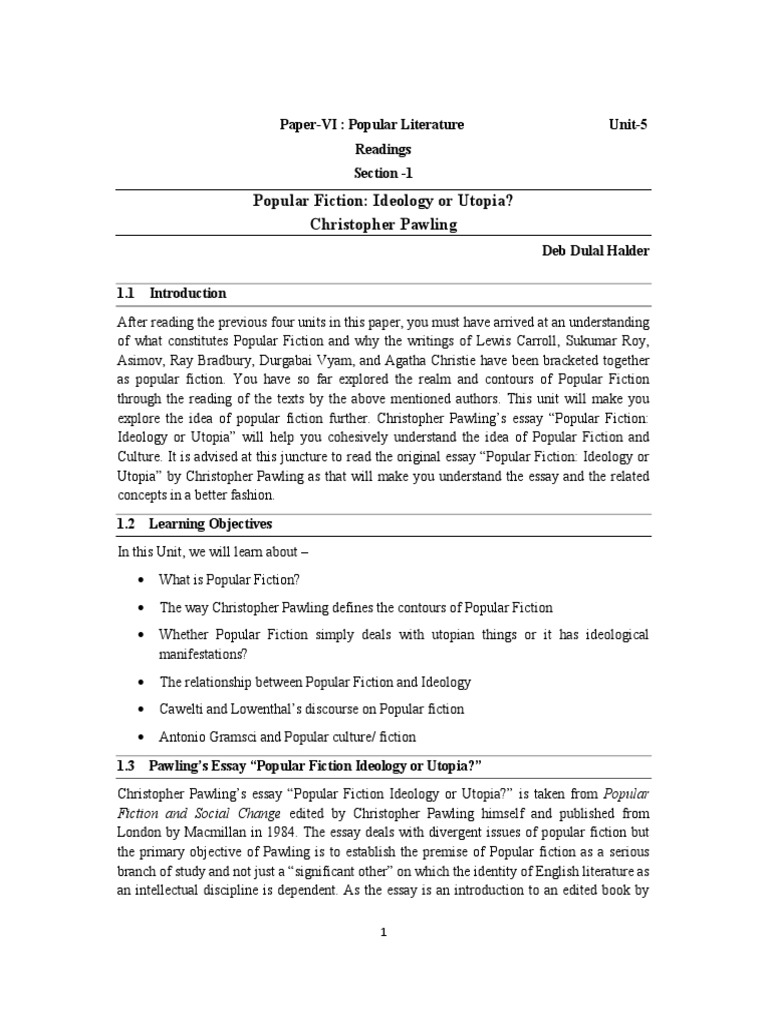 Unit 5 - Pop Fic Background - Deb Dulal Halder | PDF | Tragedy ...