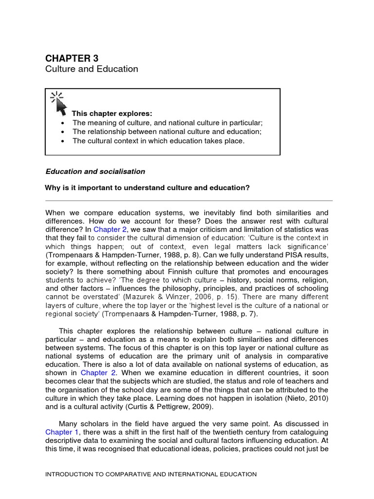 Chapter-3 Culture and Education | PDF | Curriculum | Relativism
