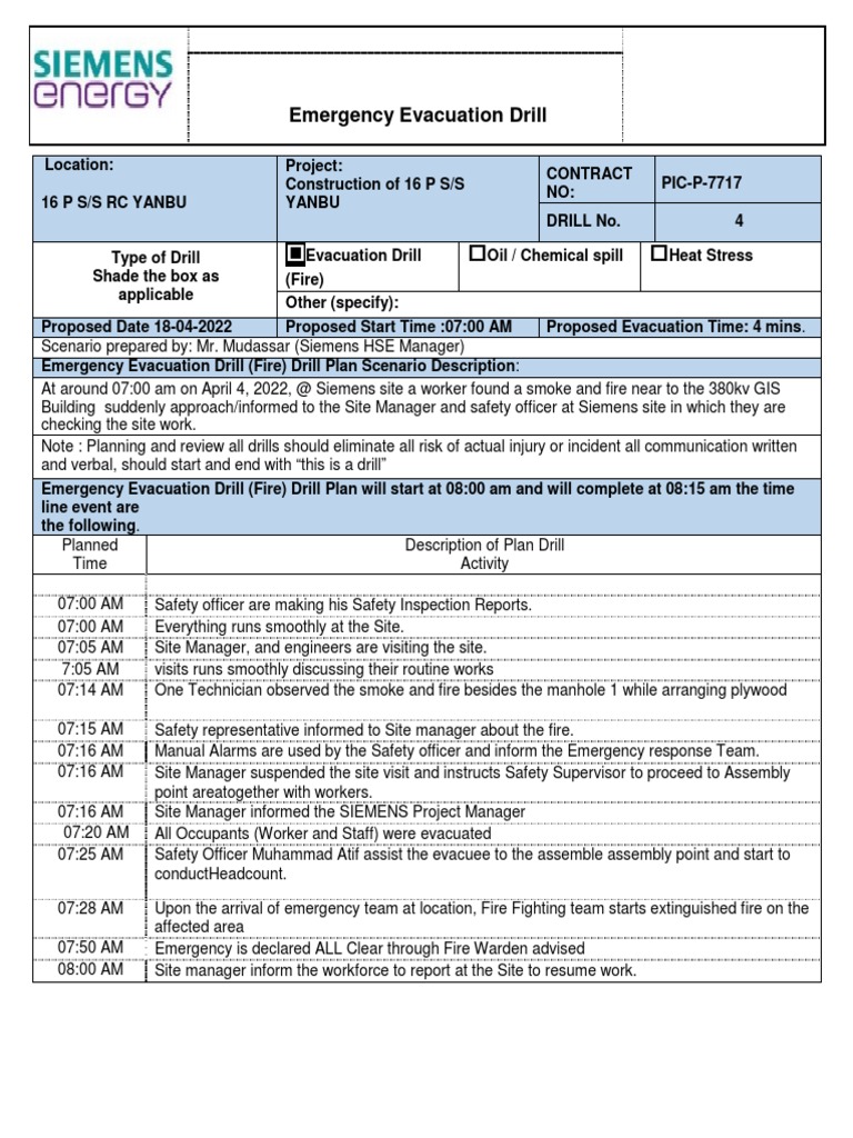 Emergency Evacuation Drill | PDF | Firefighting | Disasters