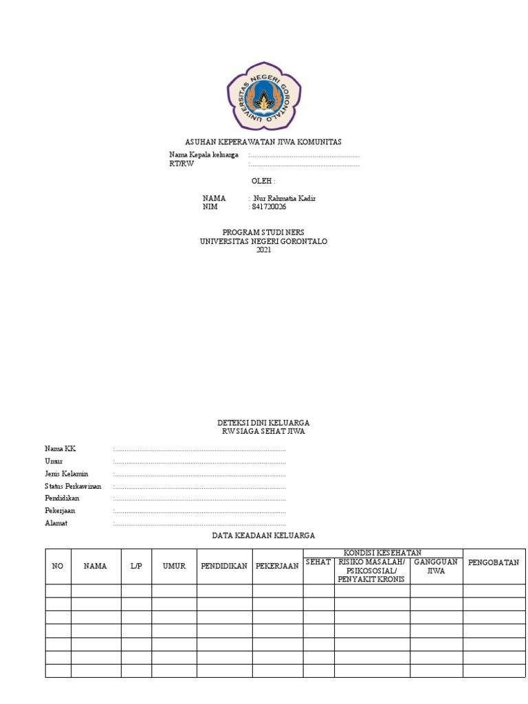 Format Pengkajian Jiwa Resiko | PDF