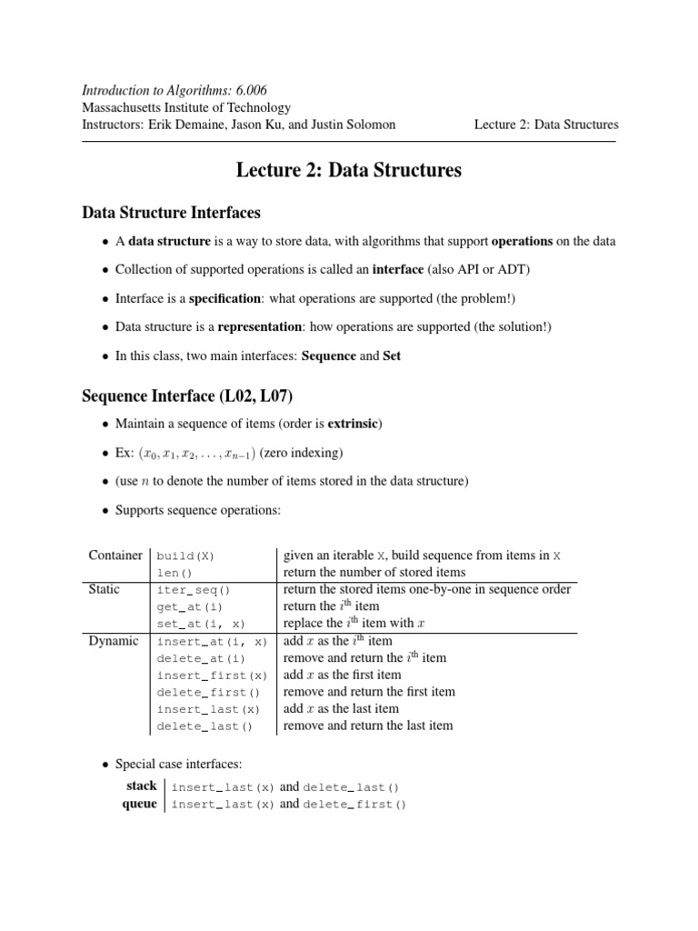 Lecture 2: Data Structures | PDF | Computer Science | Computer Programming