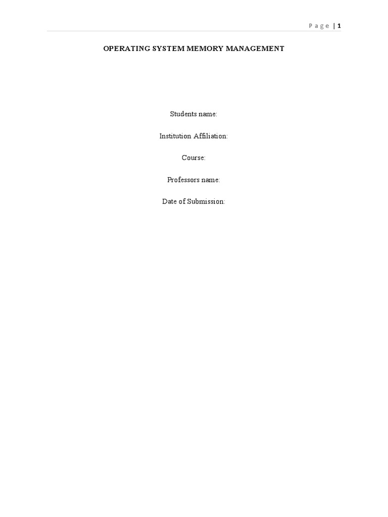 Operating System Memory Management | PDF | Computer Data Storage ... Operating System Memory Management | PDF | Computer Data Storage ...