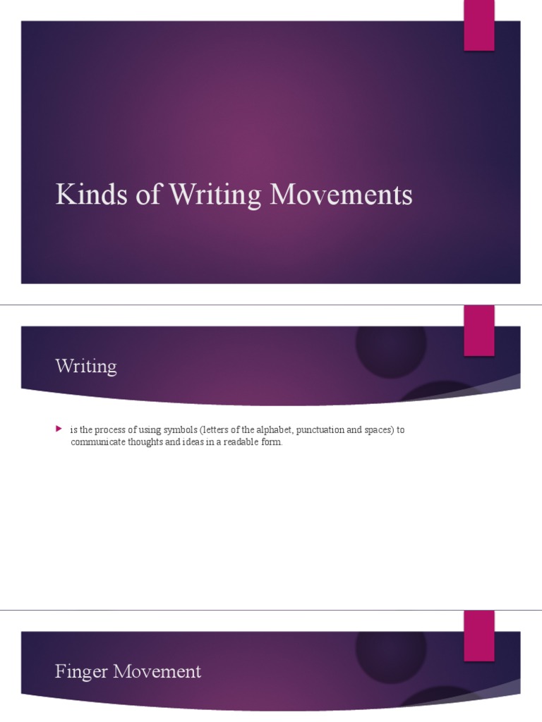 Kinds of Writing Movements | PDF | Writing | Hand