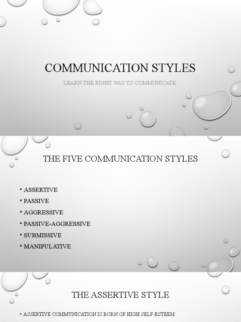 Understanding Communication Styles | PDF | Nonverbal Communication ...