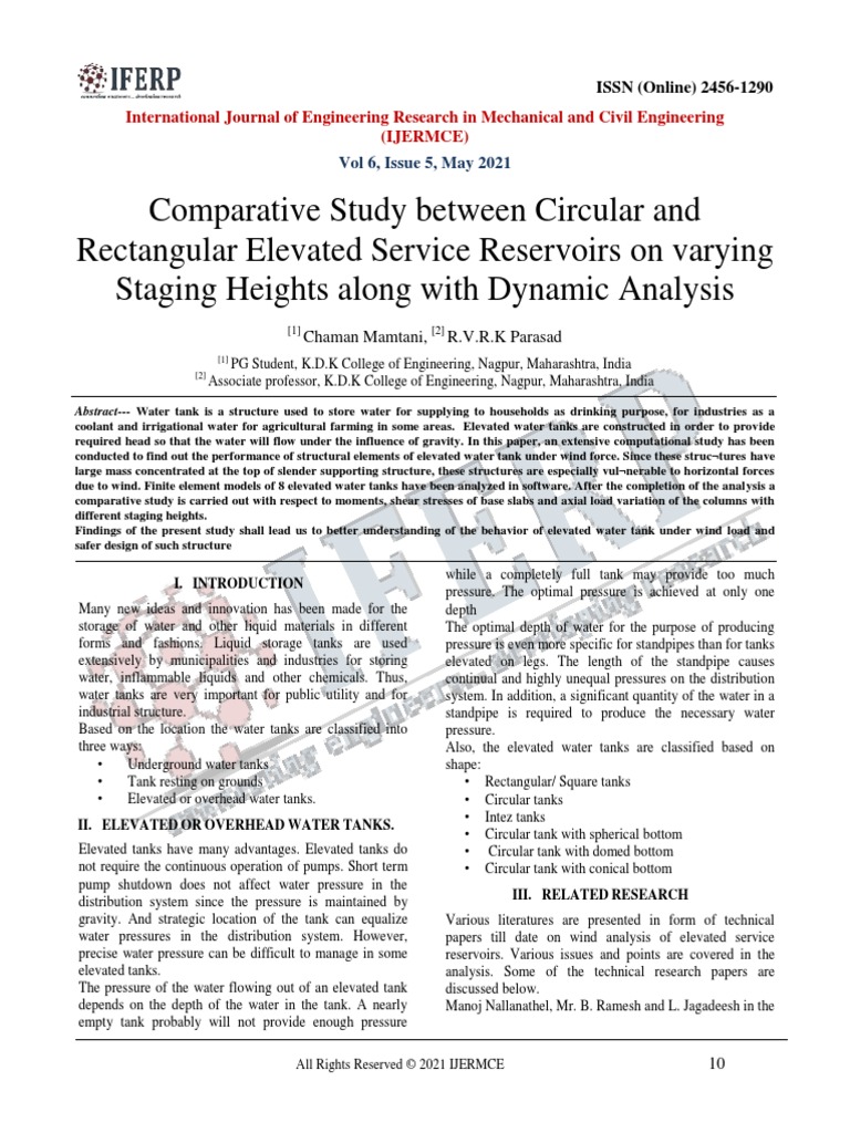 Comparative Study Between Circular and Rectangular Elevated Service ...