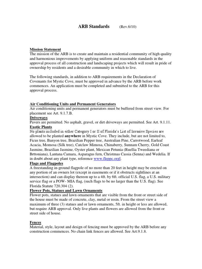 ARB Standards | Nature