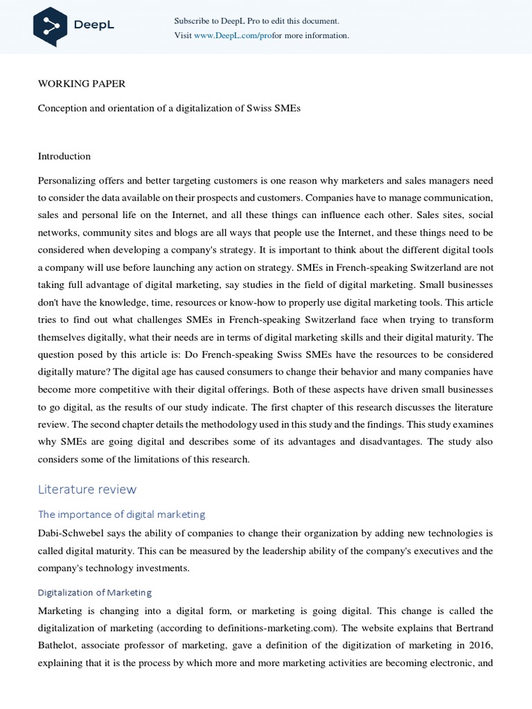 Literature Review: Subscribe To Deepl Pro To Edit This Document. Visit For More Information ...