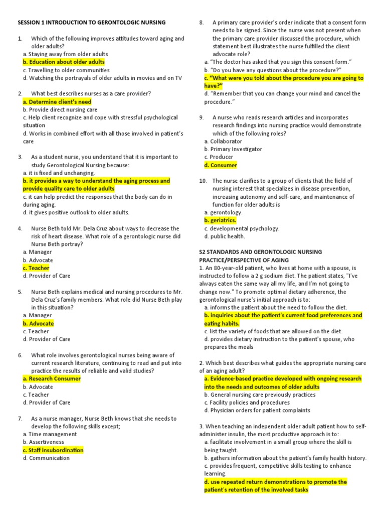 Session 1 Introduction To Gerontologic Nursing | Download Free PDF ...