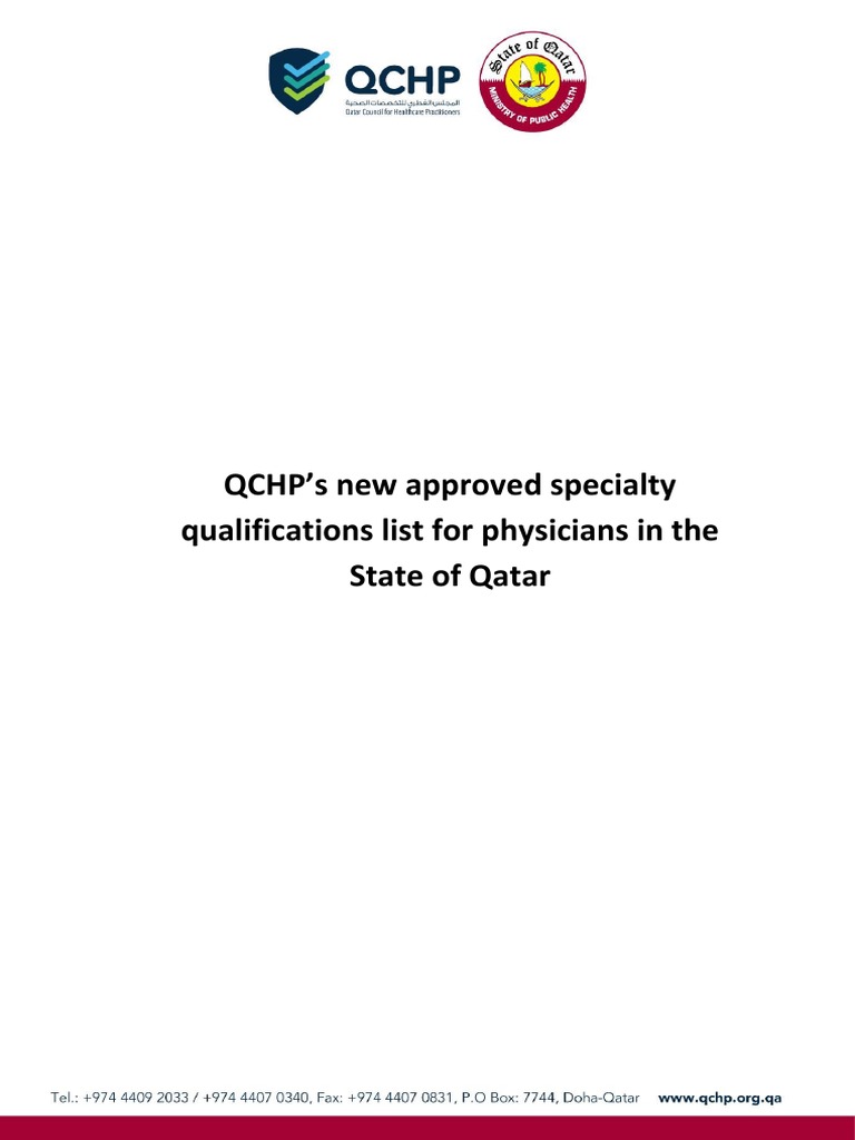 QCHP's New Approved Specialty Qualifications List For Physicians in The ...