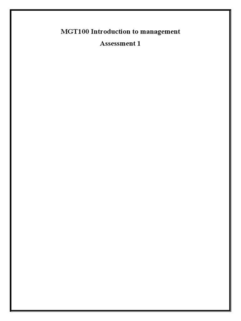 MGT100 Introduction To Management | PDF | Corporate Social ...