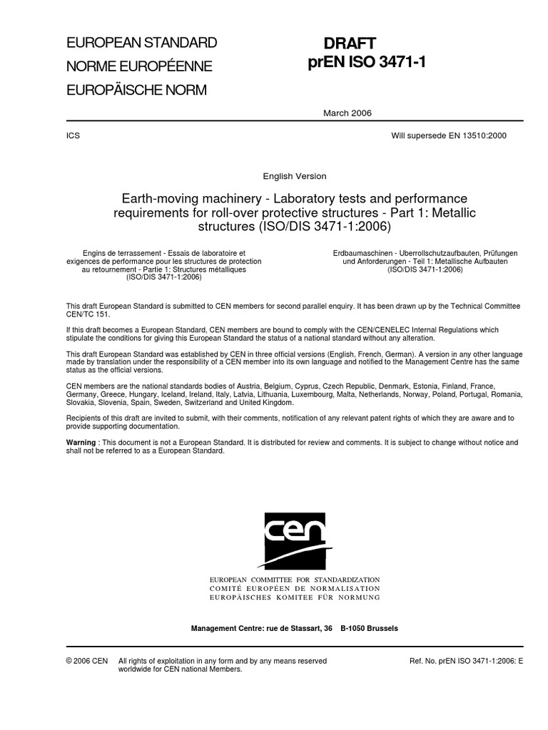 prEN ISO 3471-1.2 - 2006 - E | PDF | International Organization For ...