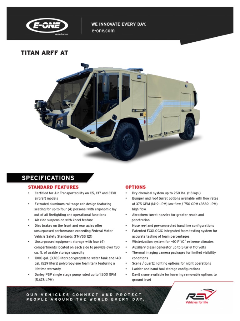 Titan Arff At: Standard Features Options | PDF