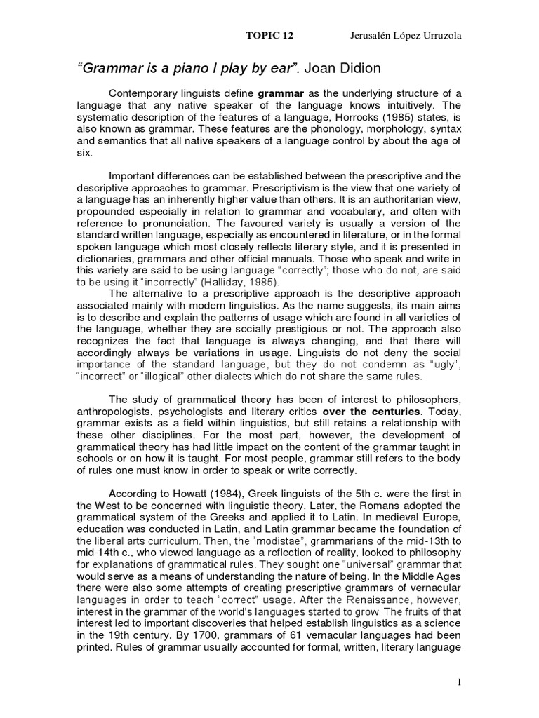 Tema 12 | PDF | Linguistics | Grammar